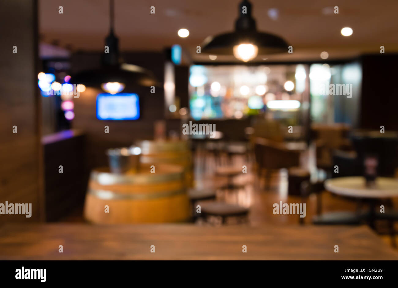 Abstract blurred background of restaurant bar Stock Photo - Alamy