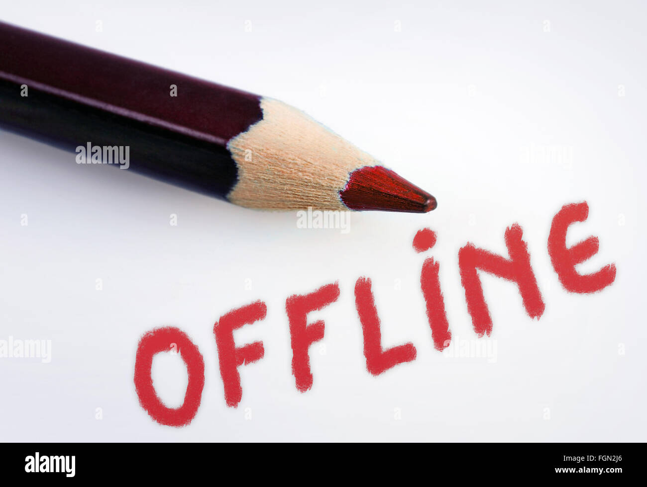 Offline word on grey background Stock Photo - Alamy