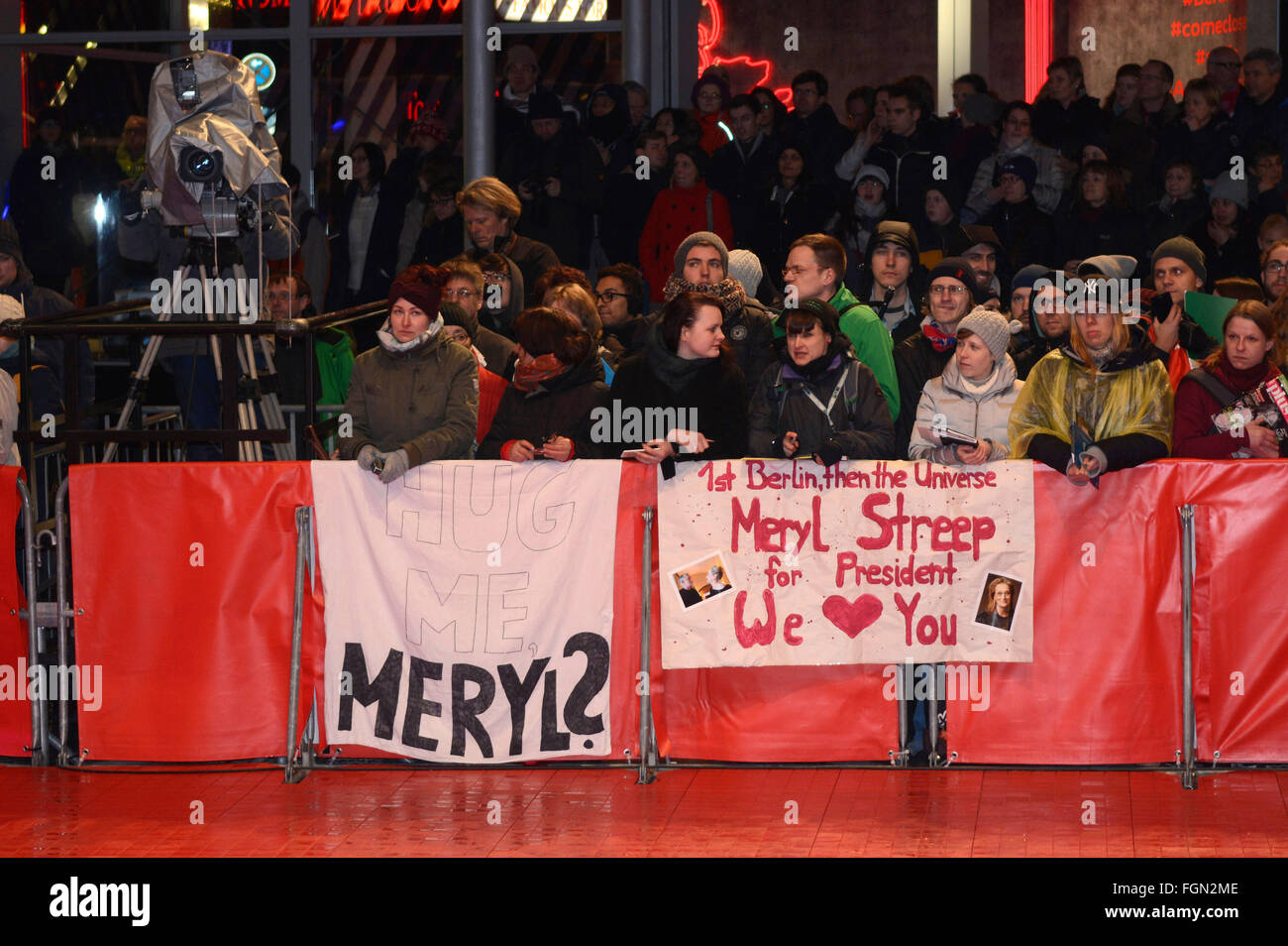 Fans attending the Award Ceremony of the 66th Berlin International Film ...