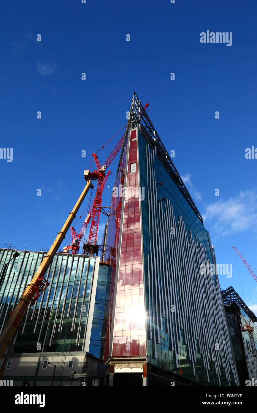 Cranes on Victoria Circle construction site, Victoria, London, England ...