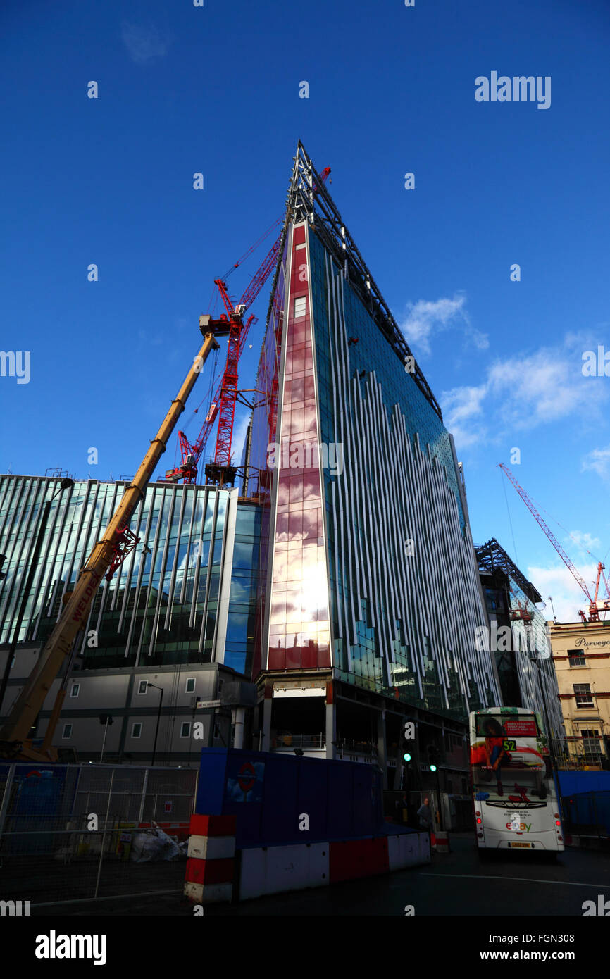 Cranes on Victoria Circle construction site, Victoria, London, England ...