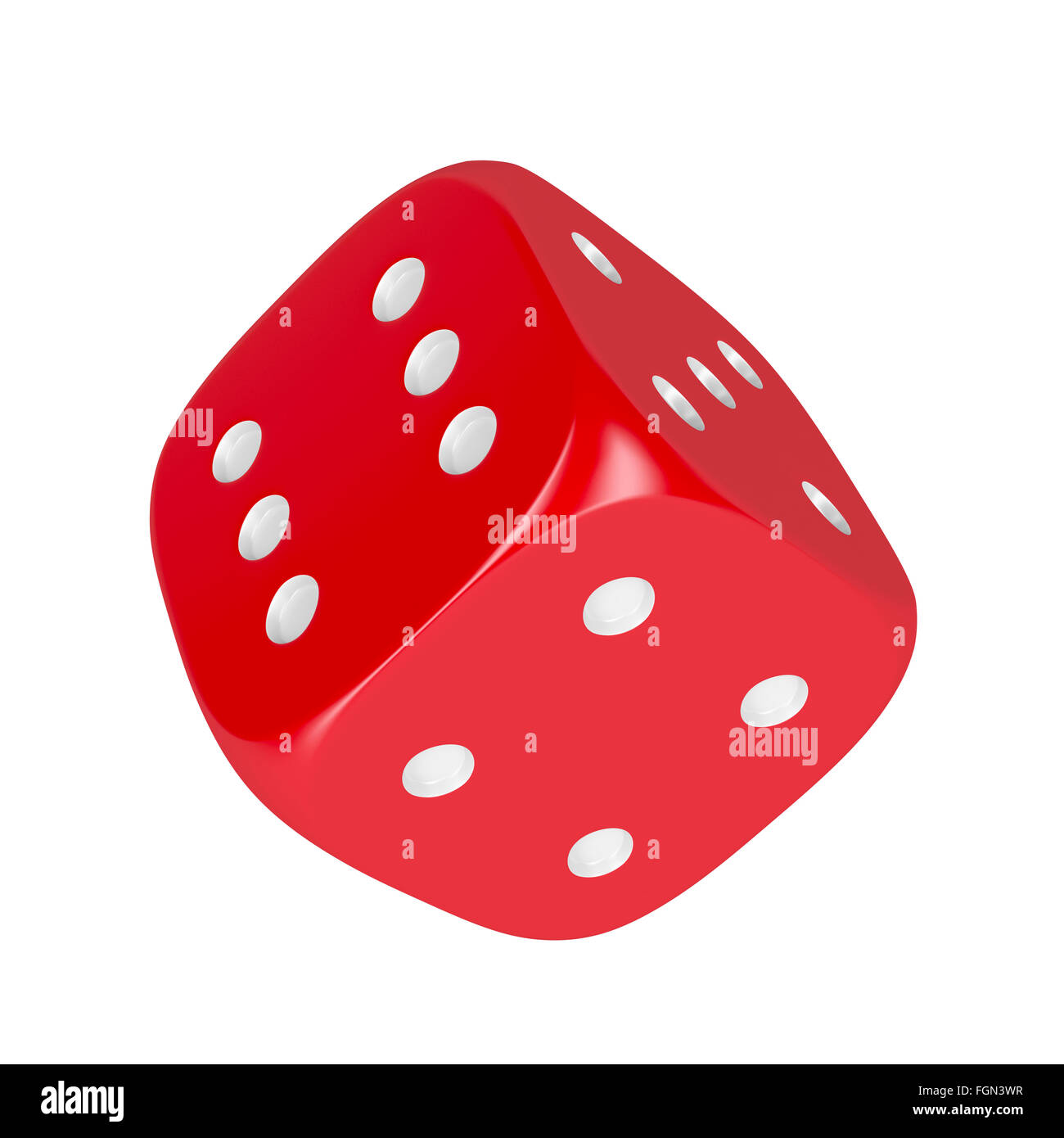 Red dice, isolated on white background Stock Photo - Alamy