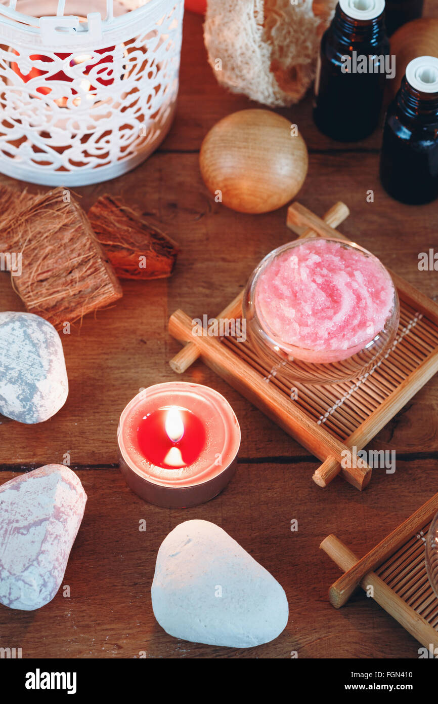 Arrangement of Spa Treatment and Aromatherapy Essential Oils for ...