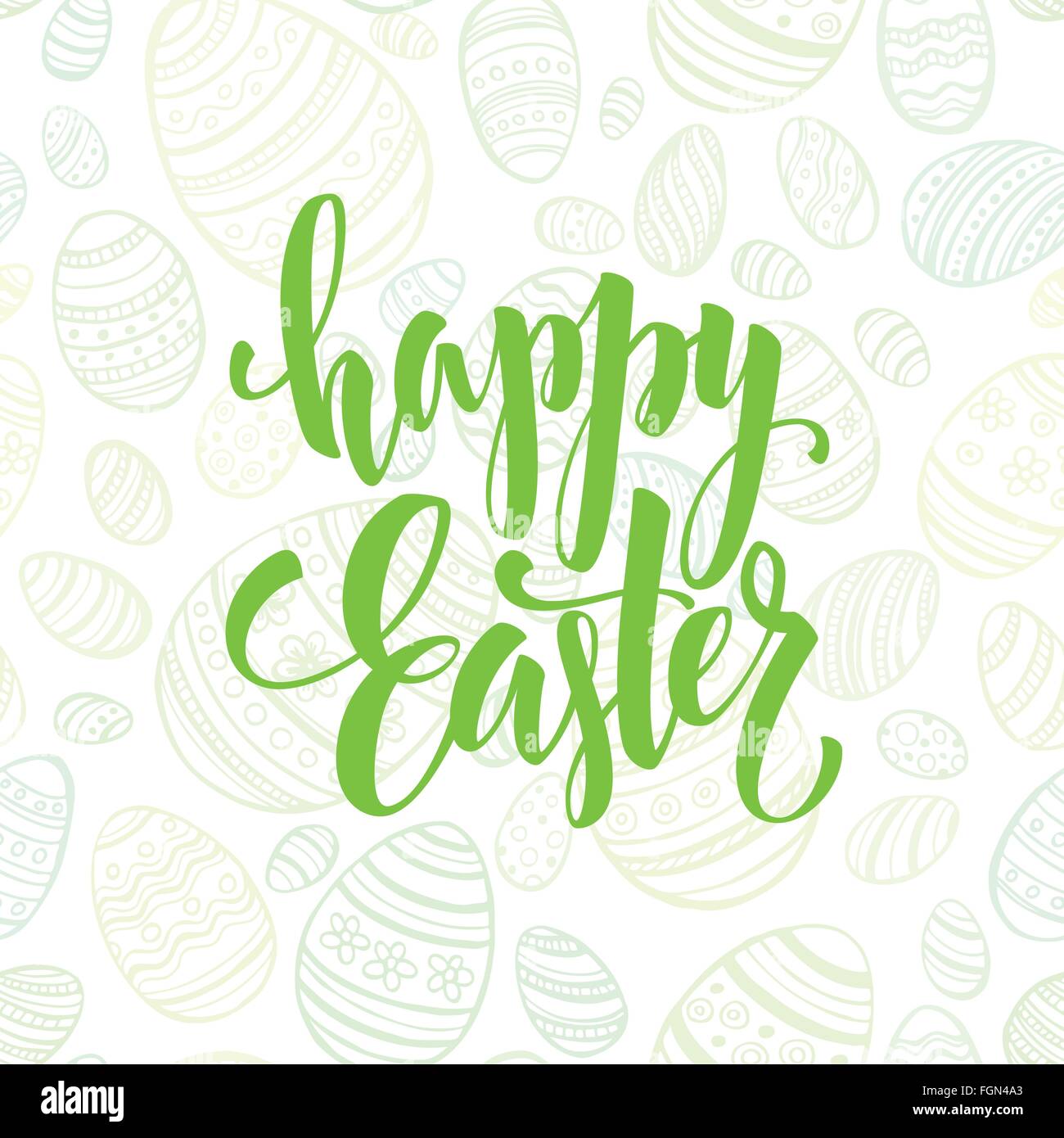 Happy Easter Egg lettering on seamless background. Vector illustration ...