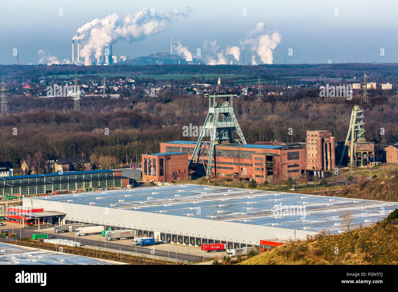 Former coal mine pit Ewald in Herten, Germany, today an industrial ...