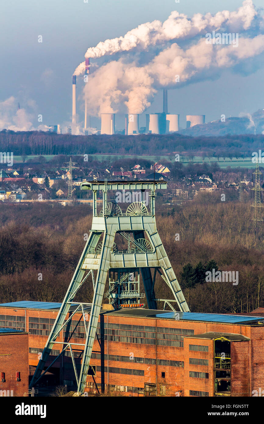Former coal mine pit Ewald in Herten, Germany, today an industrial ...