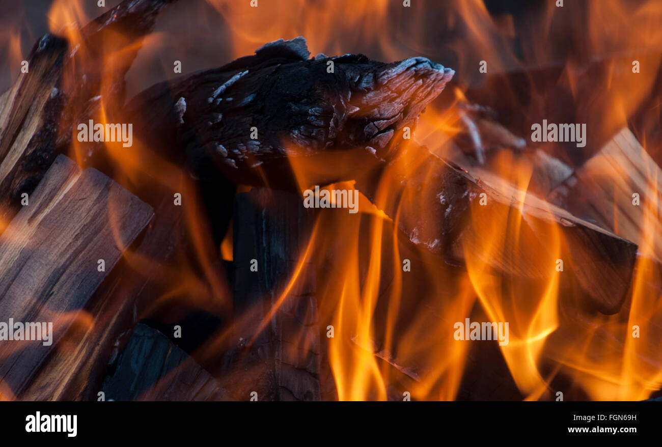 The closeup of burning logs in a fireplace hi-res stock photography and ...