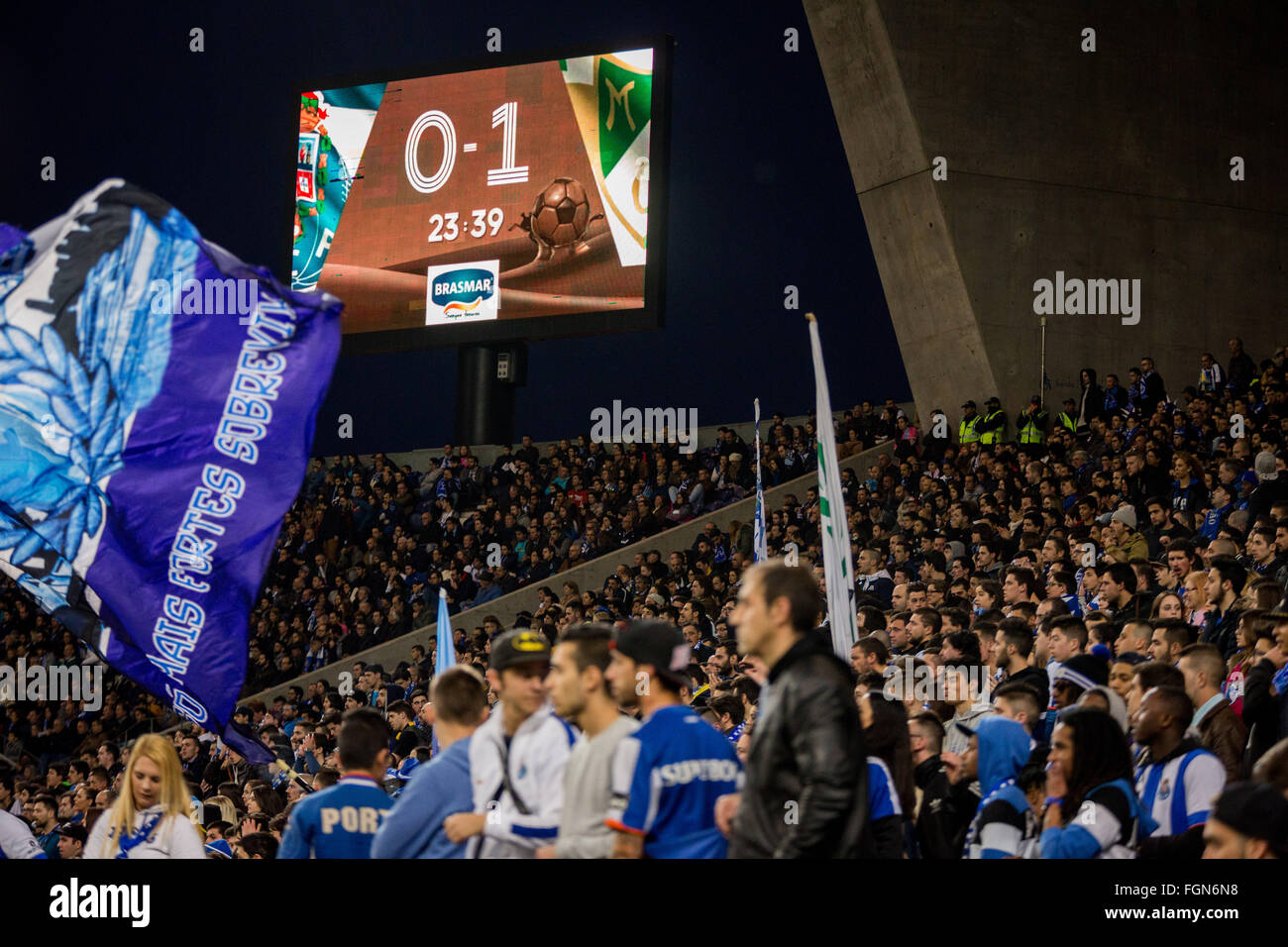Dragon Stadium, Portugal. 21st February, 2016. FC Porto's player fans ...