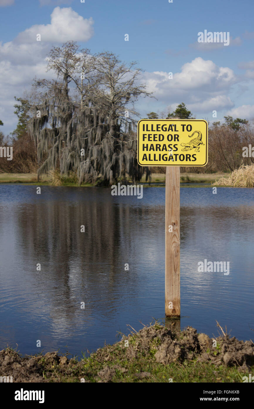 Alligator warning sign hi-res stock photography and images - Alamy