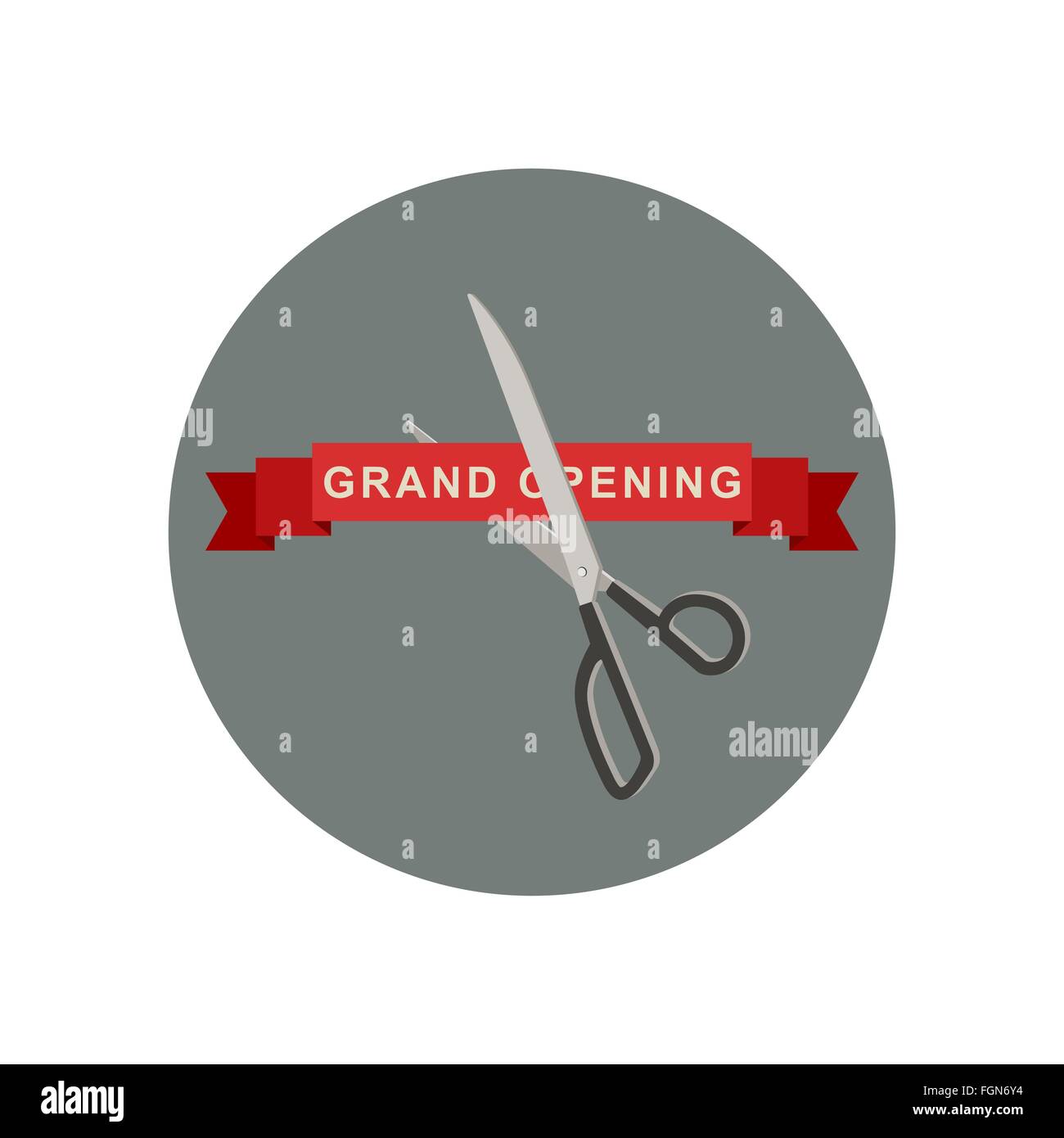 Grand Opening icon with scissors Stock Vector Image & Art - Alamy