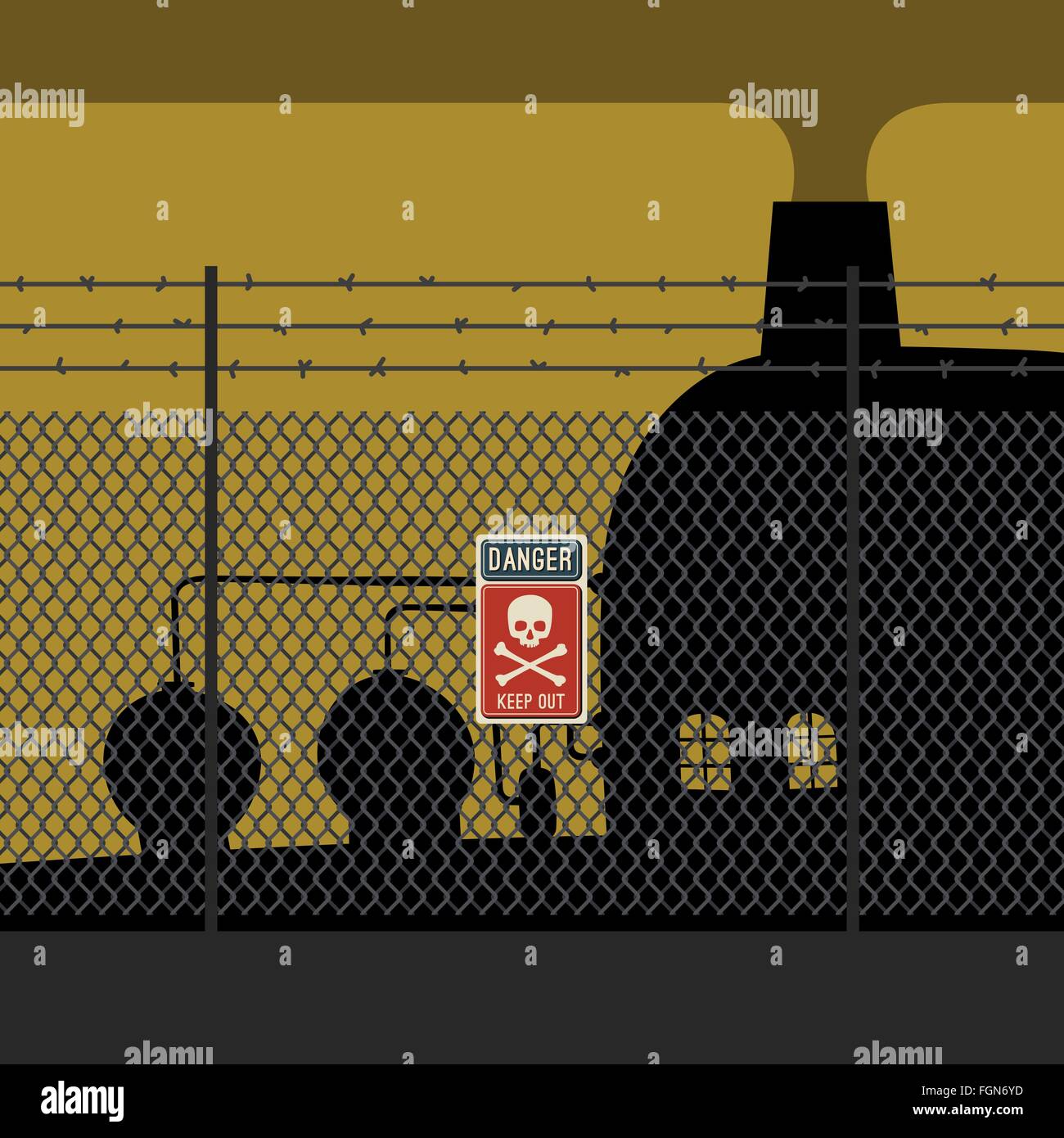 Radioactive symbol fence hi-res stock photography and images - Alamy