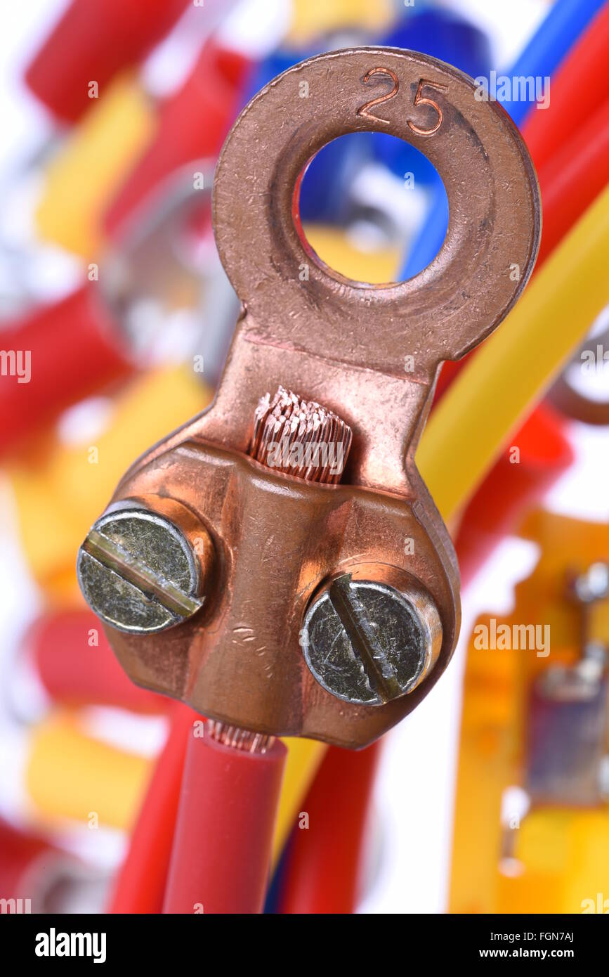 Closeup of Crimp Terminals electrical accessories Stock Photo - Alamy