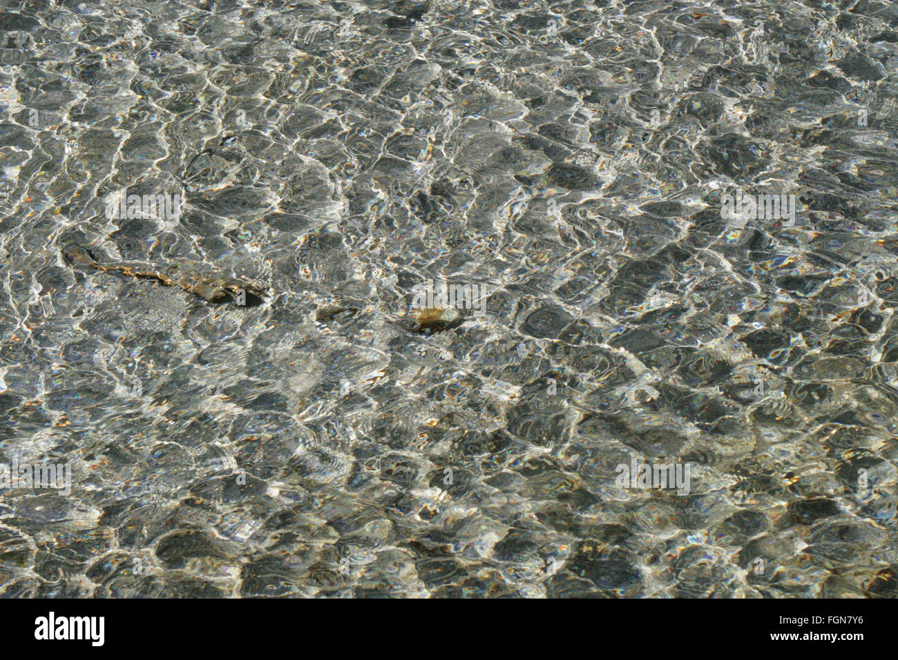 Continuous ripples in clear shallow water Stock Photo - Alamy