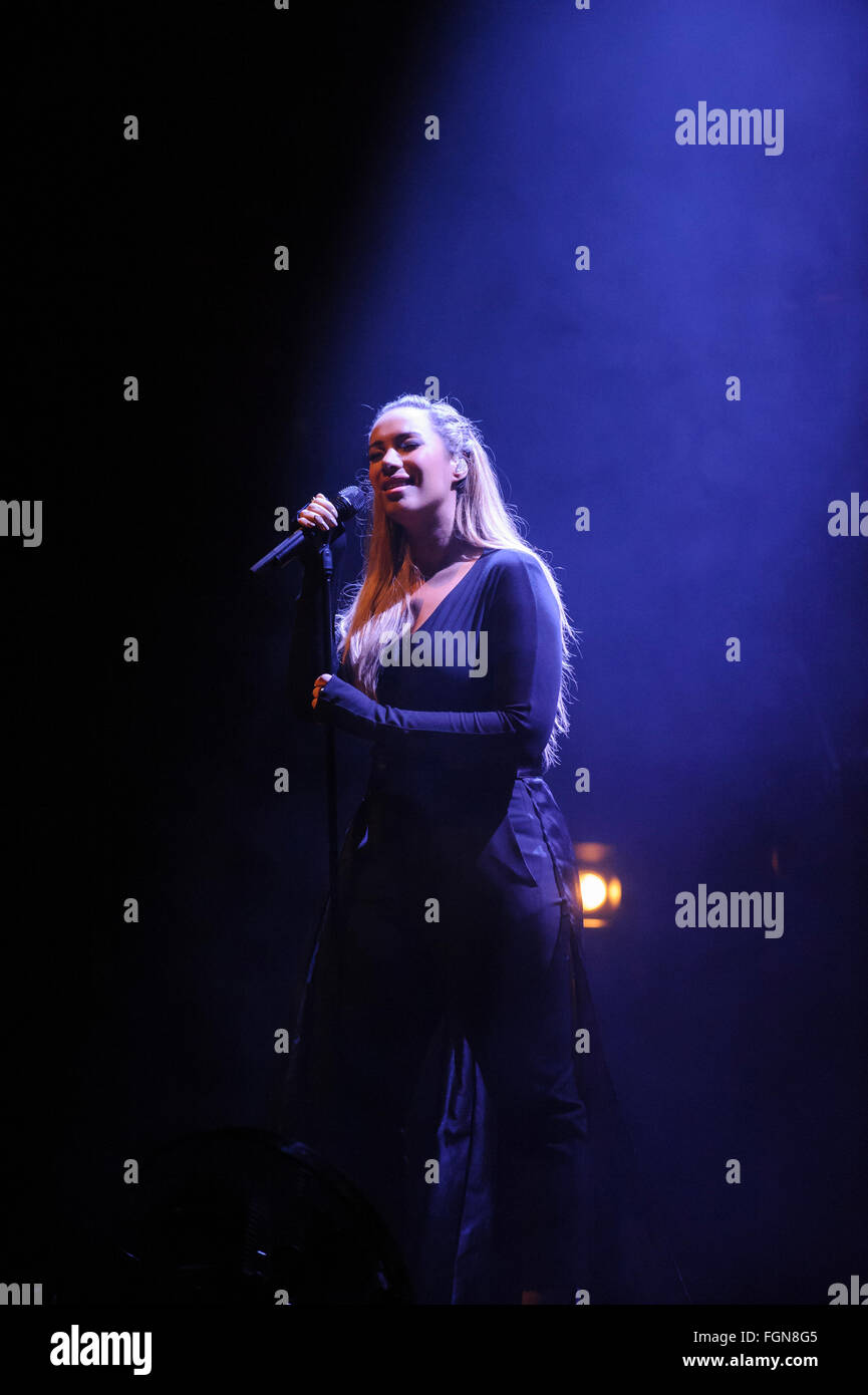Liverpool, UK. 21st February 2016. Singer, Leona Lewis, performs the ...