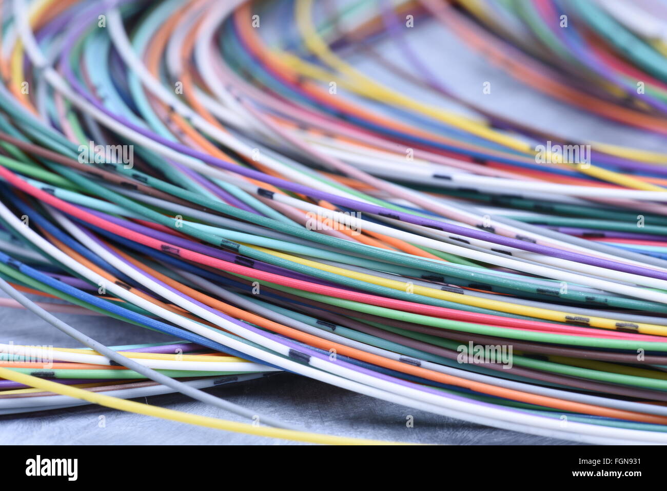 Telecommunication multicolored network cable Stock Photo - Alamy