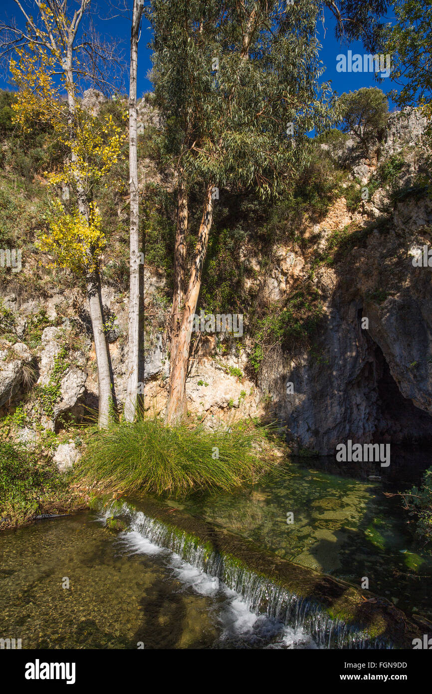 Natural Monument source Genal river Igualeja, Genal valley, Serrania de ...