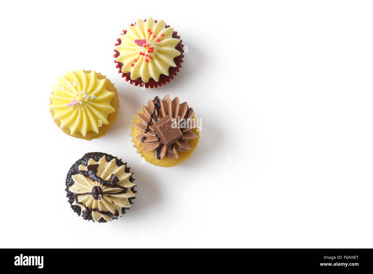 top view of cupcake on white background Stock Photo - Alamy