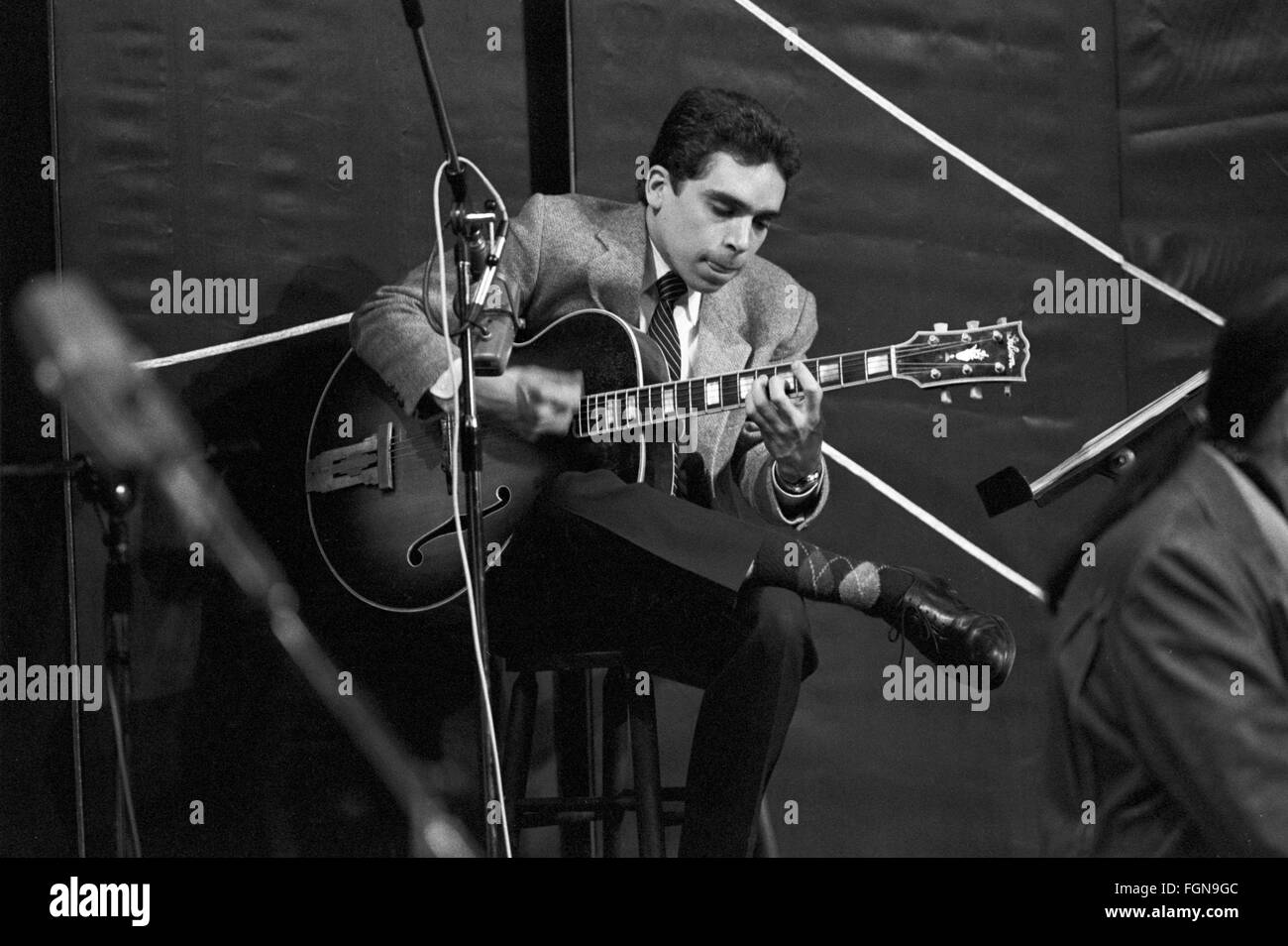 Howard Alden during a session at the Vineyard Theater in New York City ...