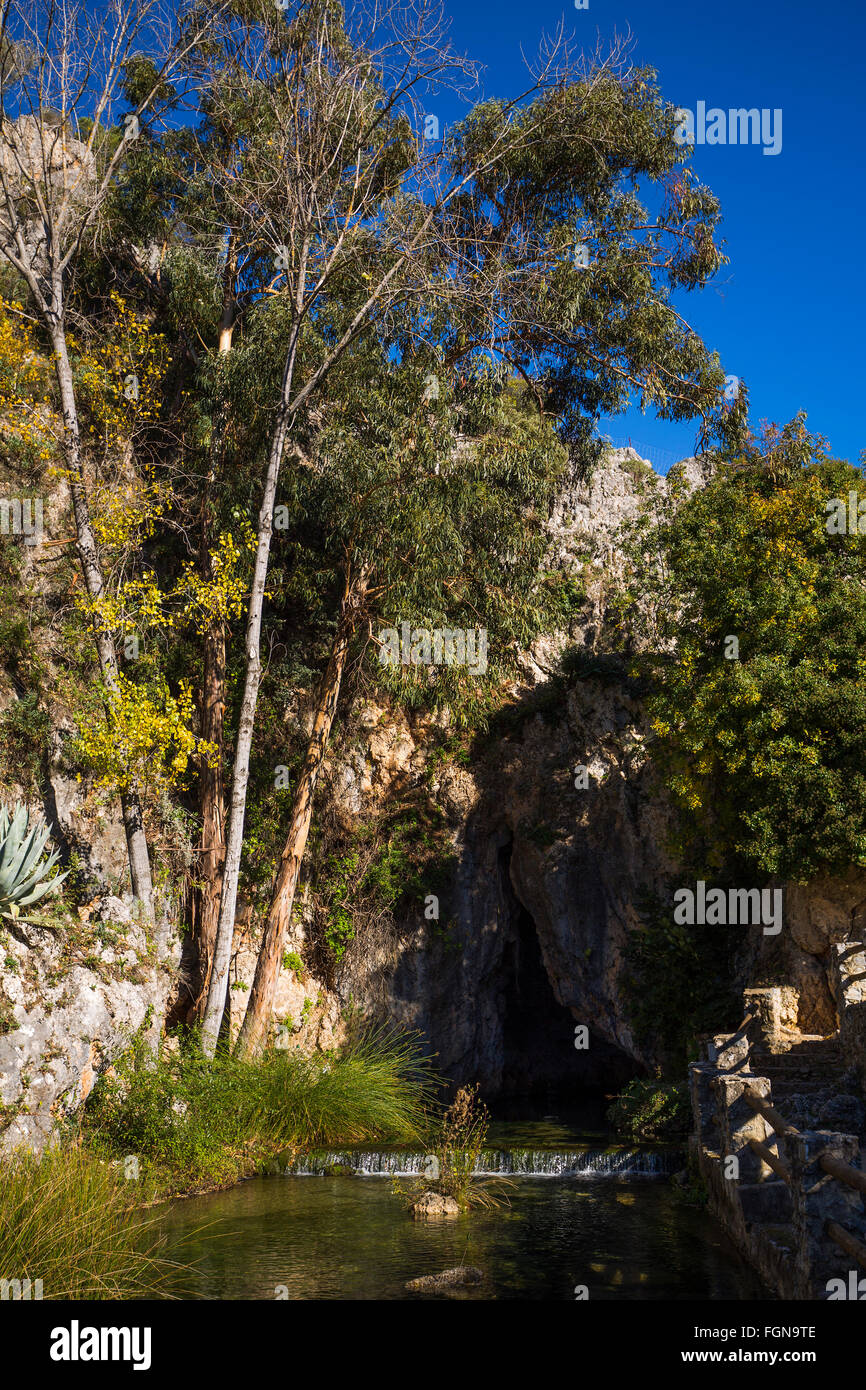 Natural Monument source Genal river Igualeja, Genal valley, Serrania de ...