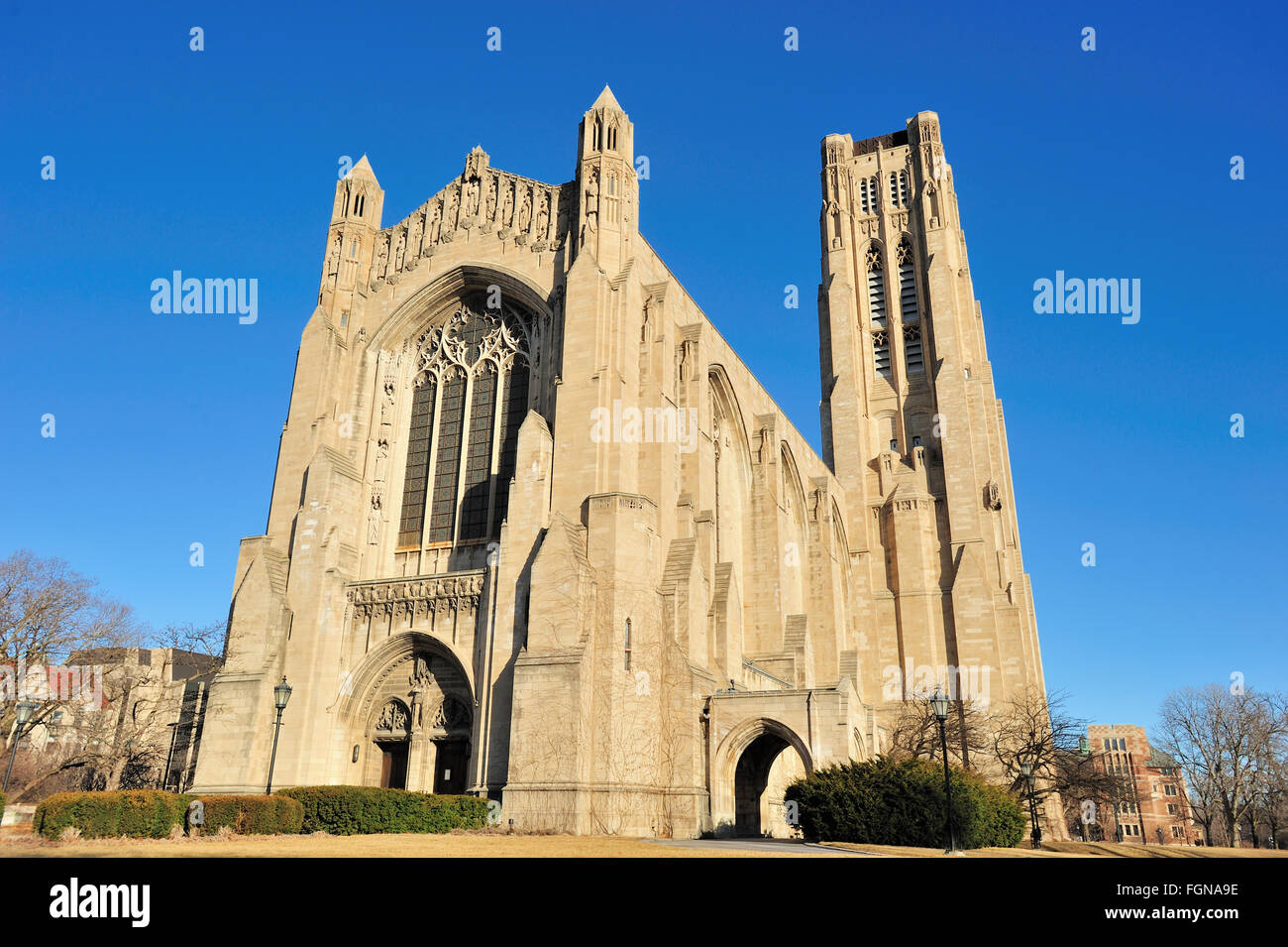 Rockefeller Memorial Chapel on the campus of the University of Chicago ...