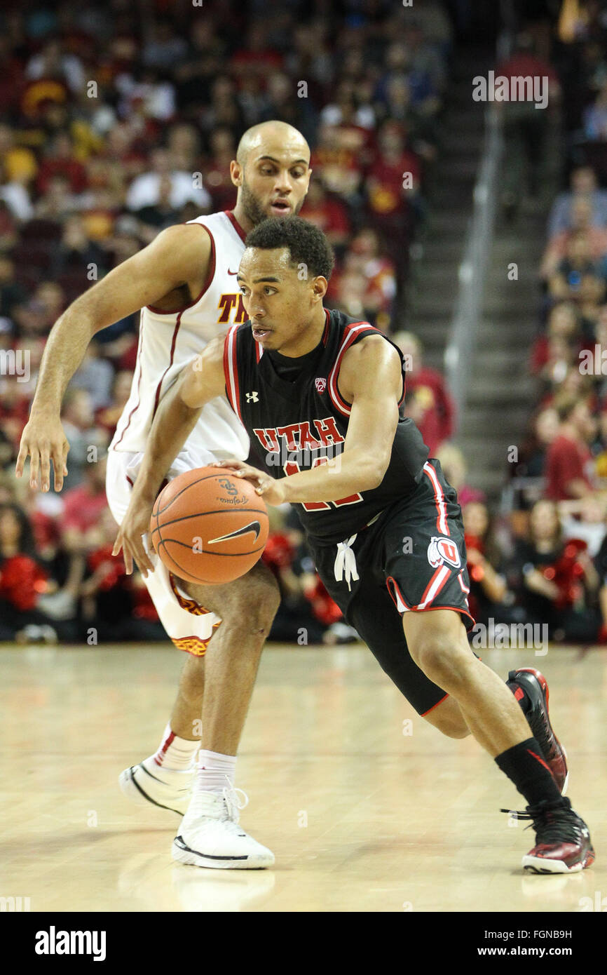 Los Angeles, CA, USA. 21st Feb, 2016. Utah Utes guard Brandon Taylor ...