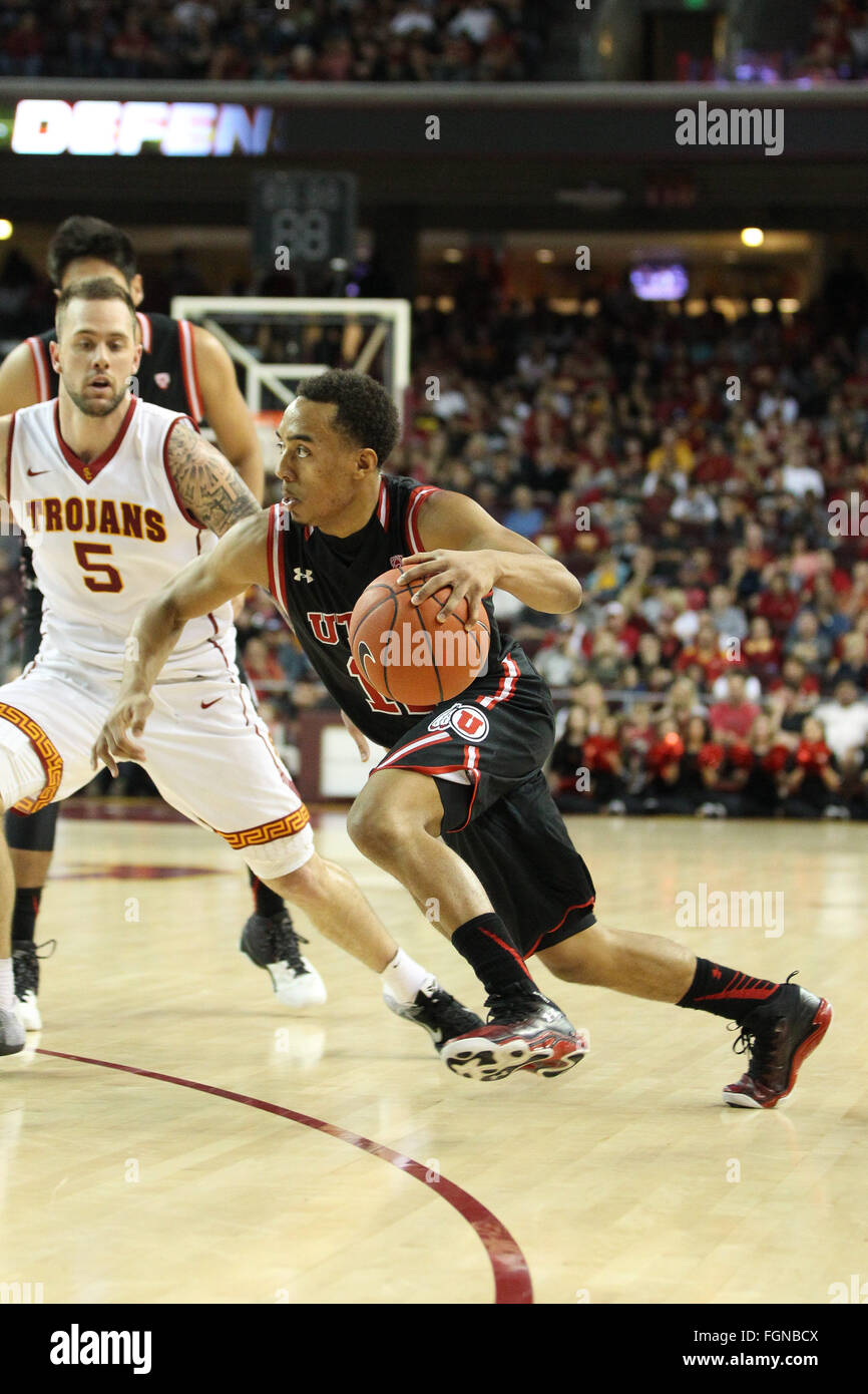 Los Angeles, CA, USA. 21st Feb, 2016. Utah Utes guard Brandon Taylor ...