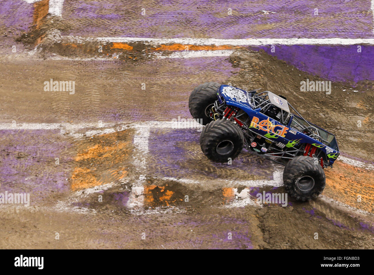 New Orleans, LA, USA. 20th Feb, 2016. Rage monster truck in action ...