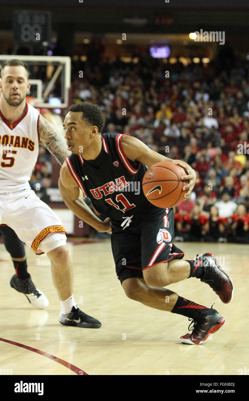 Los Angeles, CA, USA. 21st Feb, 2016. Utah Utes guard Brandon Taylor ...