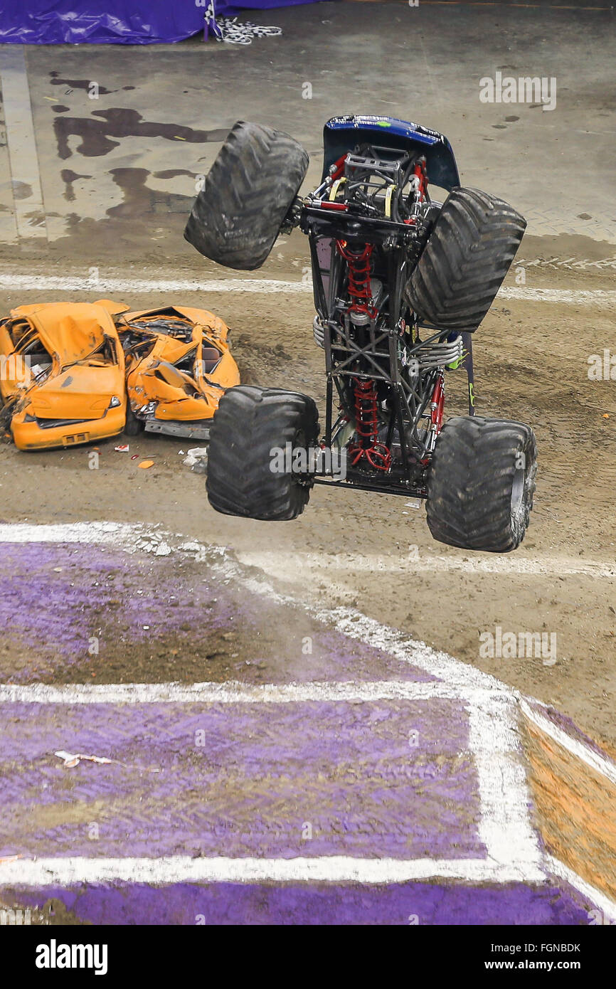 New Orleans, LA, USA. 20th Feb, 2016. Rage monster truck in action ...
