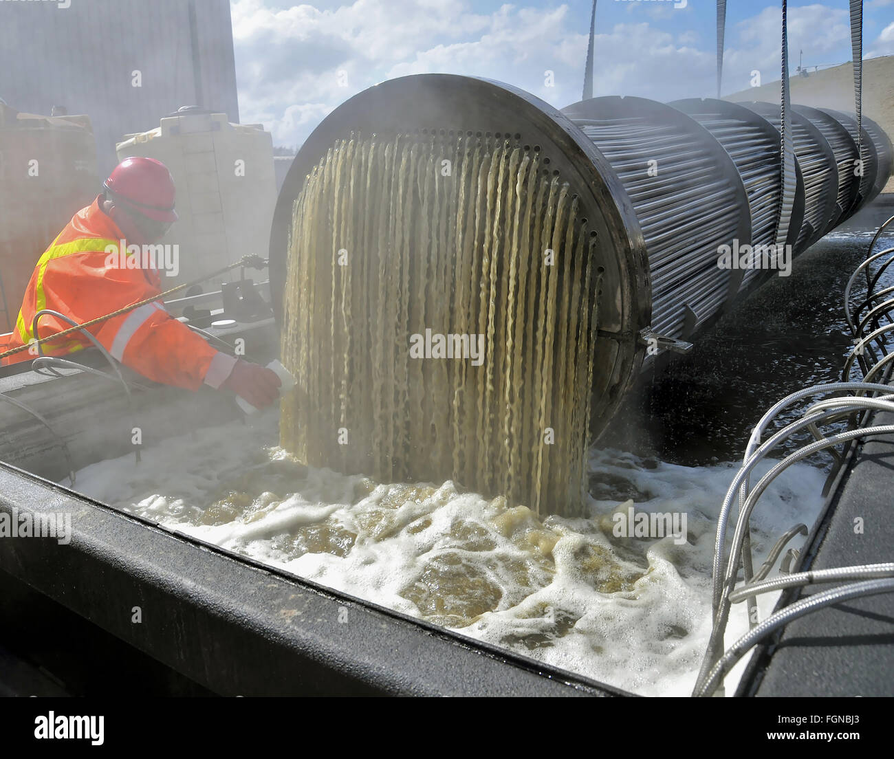 Acid chemical of refinery equipment Stock Photo - Alamy