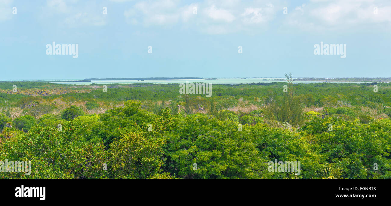 Panoramic view of the coast of the tropical island Stock Photo - Alamy