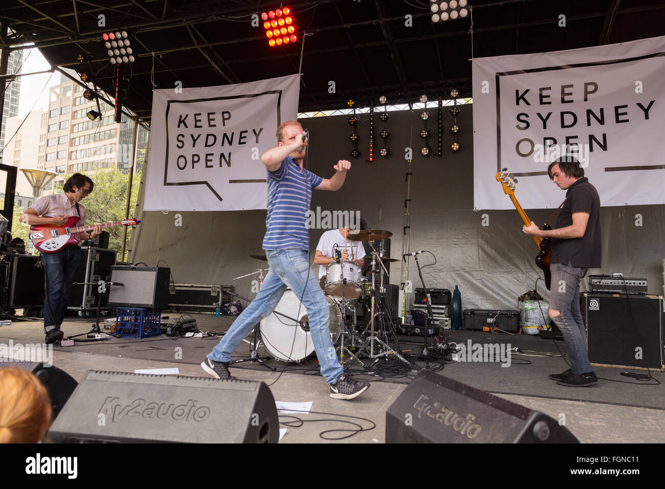 Sydney, Australia. 21st Feb, 2016. Royal Headache perform for the crowd ...