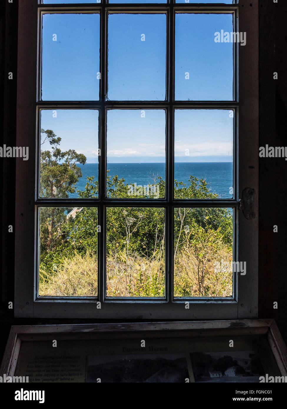 A window view of Pacific Ocean from Harvey's Lookout on Santa Cruz ...