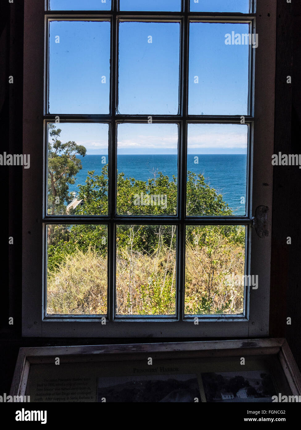 A window view of Pacific Ocean from Harvey's Lookout on Santa Cruz ...