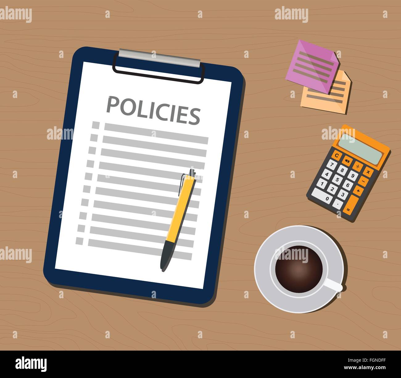 policies policy concept with clipboard document and checklist vector ...