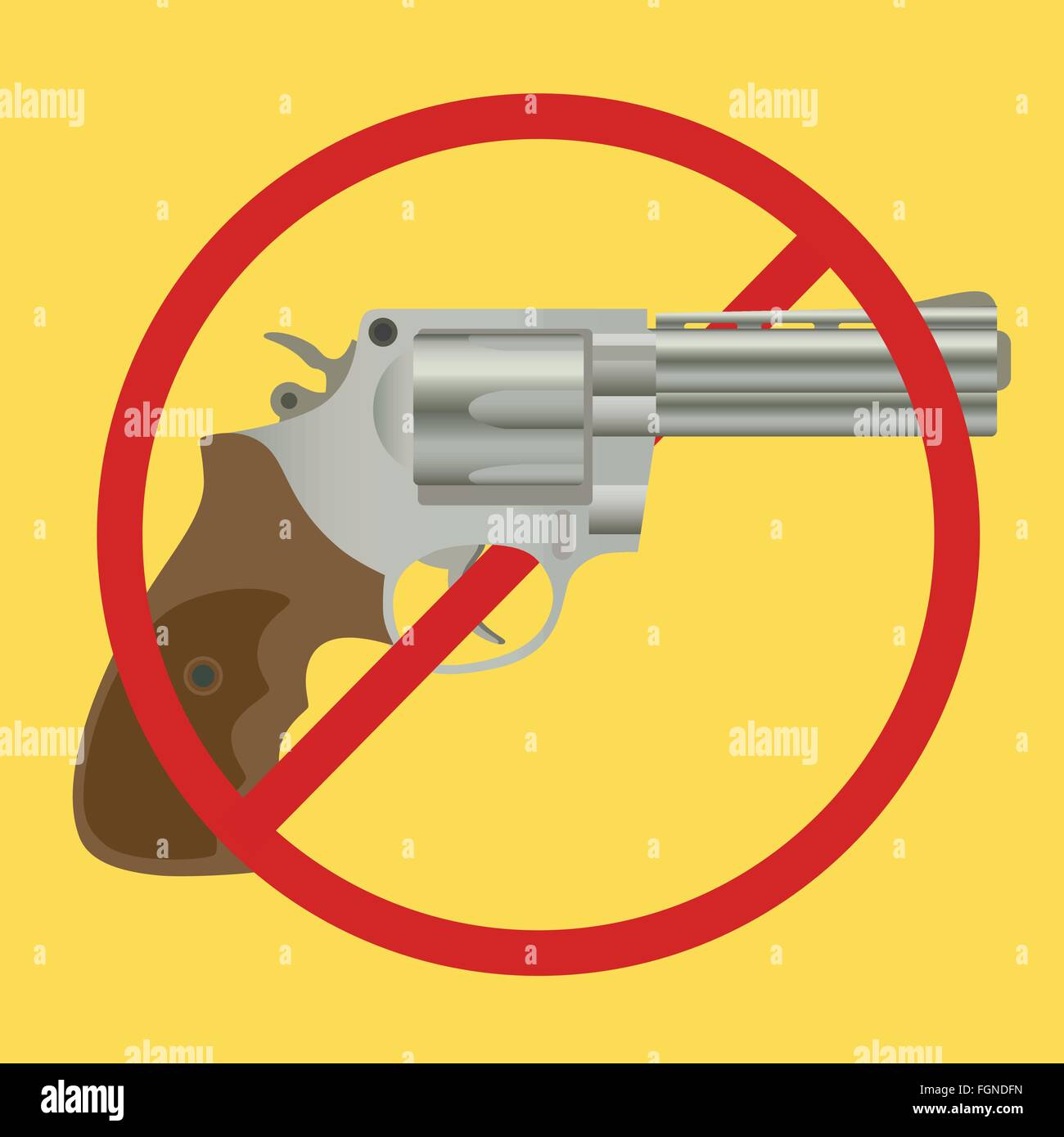 no gun ban control pistols with ban-sign Stock Vector Image & Art - Alamy