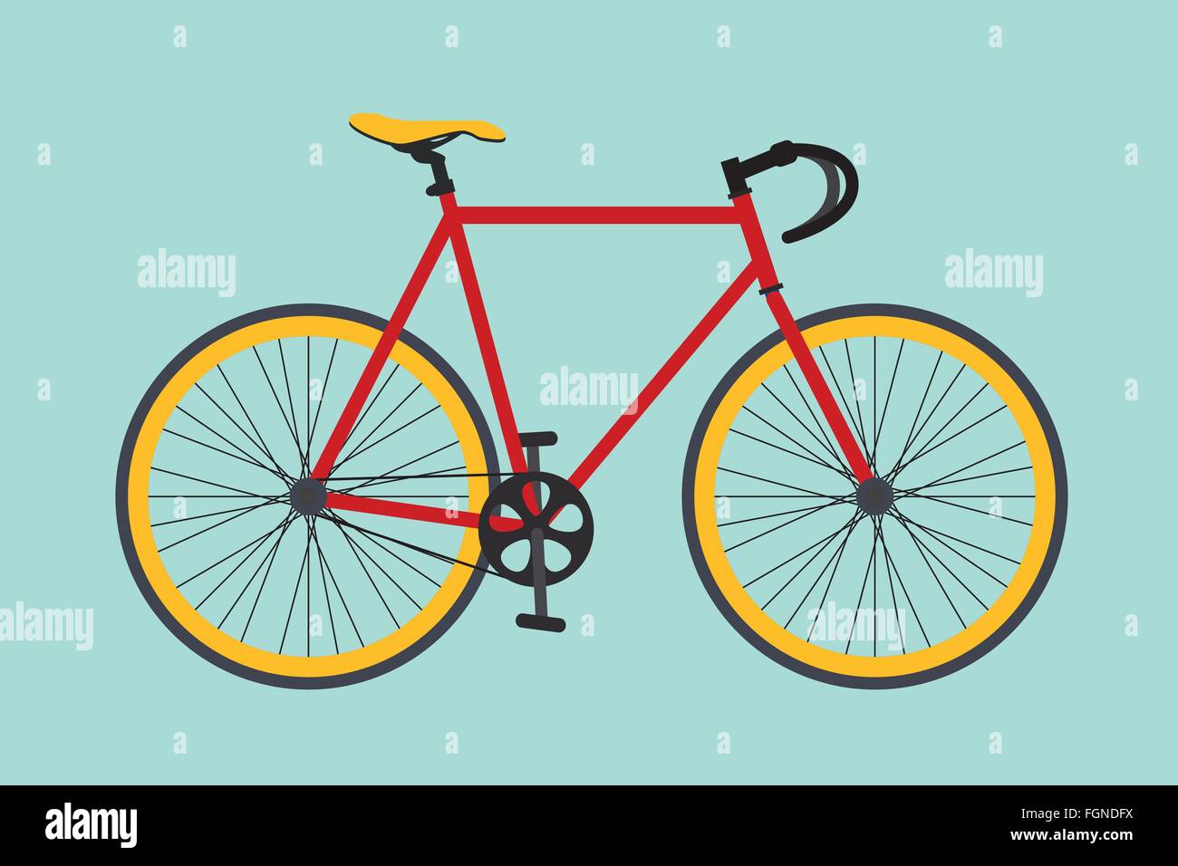 bike bikes isolated with red and yellow color vector Stock Vector Image ...