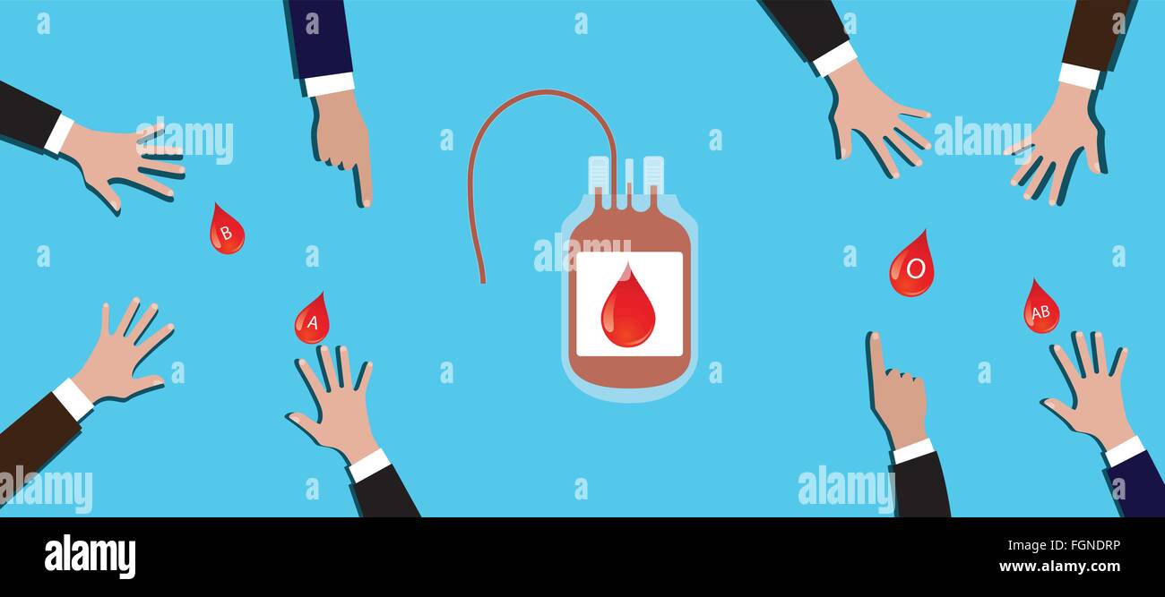 blood donation concept people team give theirs on table Stock Vector ...