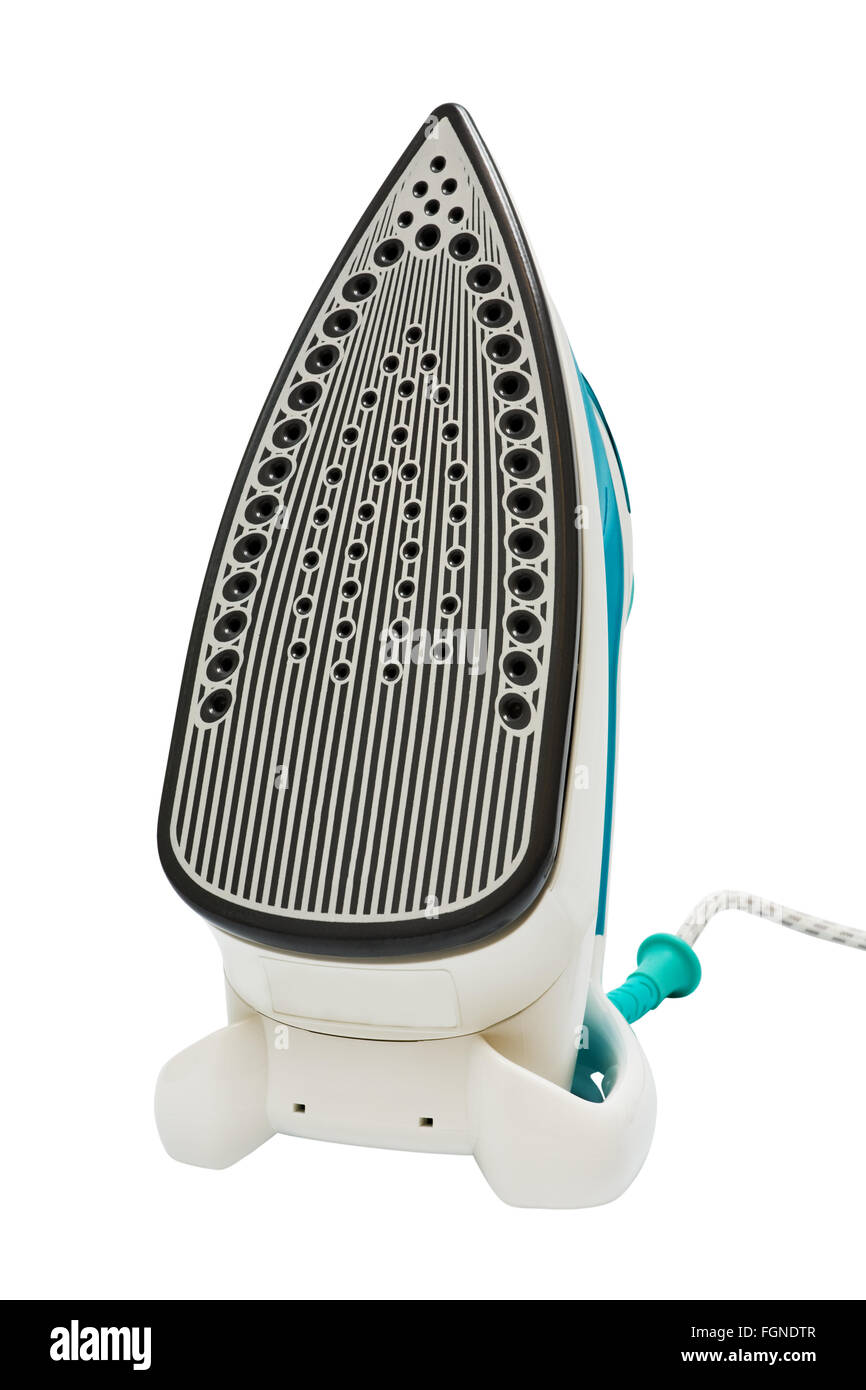 Modern electric iron on a white background Stock Photo - Alamy