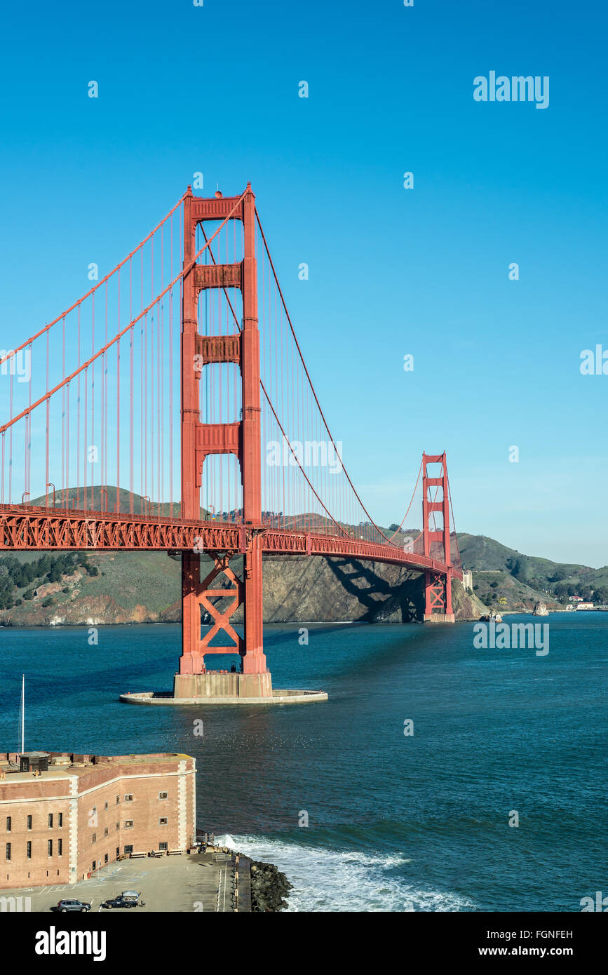 Golden Gate Bridge San Francisco from Presidio in California USA Stock ...