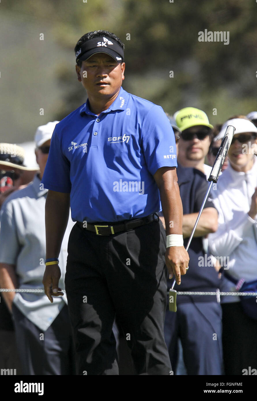 Los Angeles, California, USA. 21st Feb, 2016. K.J. Choi of South Korea ...