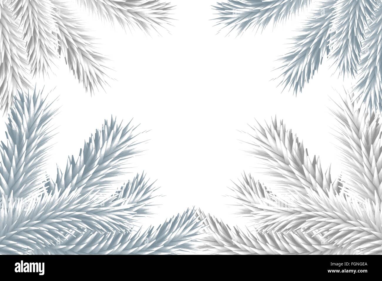 Fir tree branches forming frame Stock Photo - Alamy