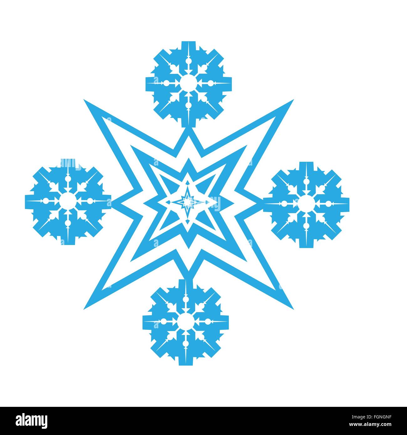 Delicate digital blue snowflake design Stock Photo - Alamy