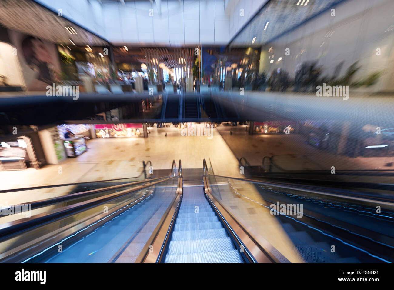Shopping mall escalators Stock Photo - Alamy