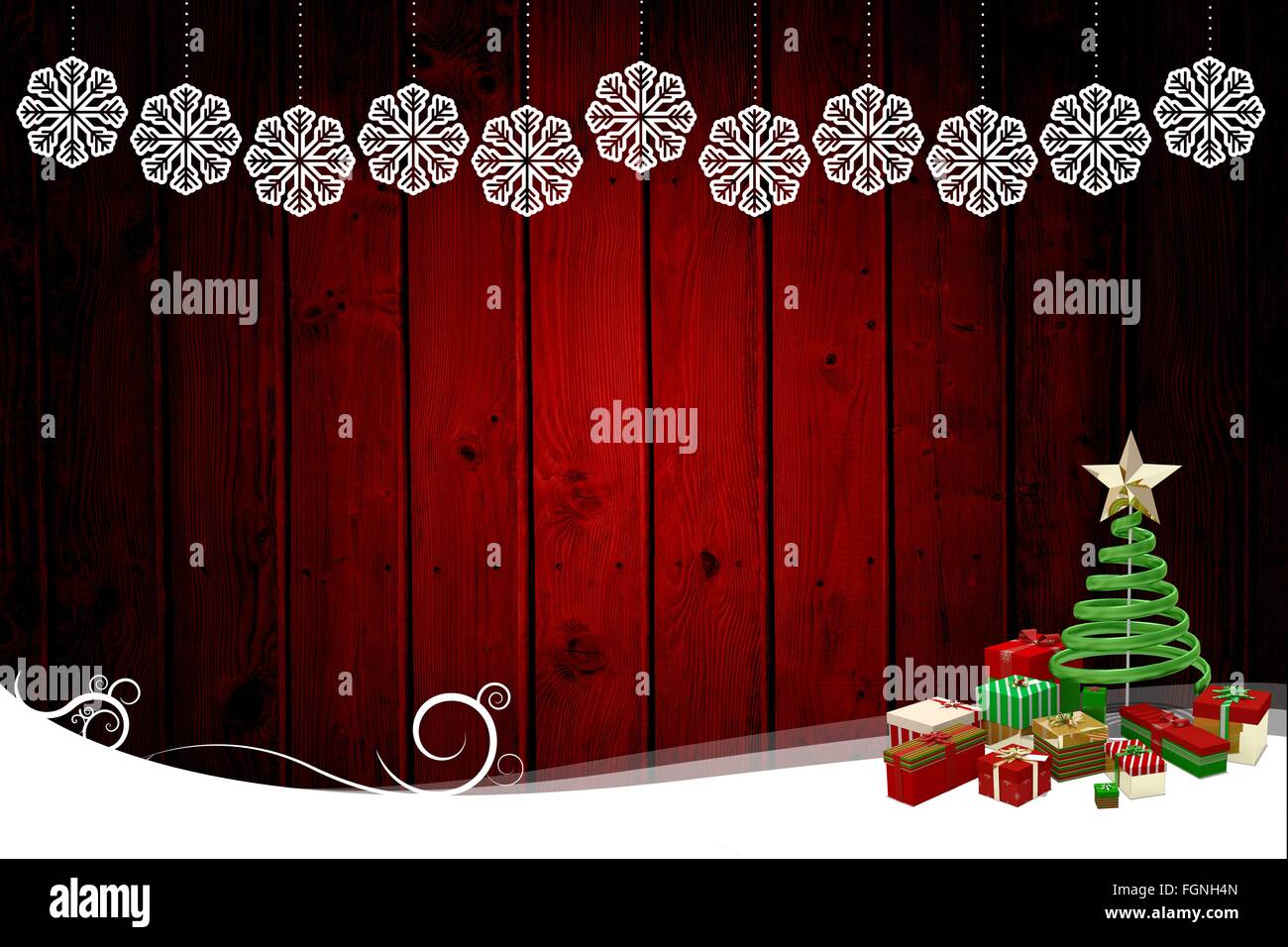 Christmas themed frame with tree Stock Photo - Alamy