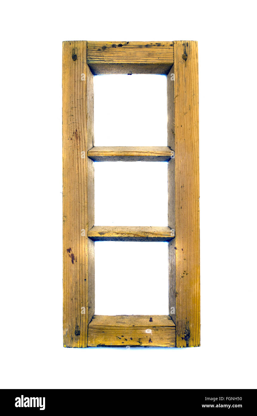Wooden window frame isolated on white background Stock Photo - Alamy