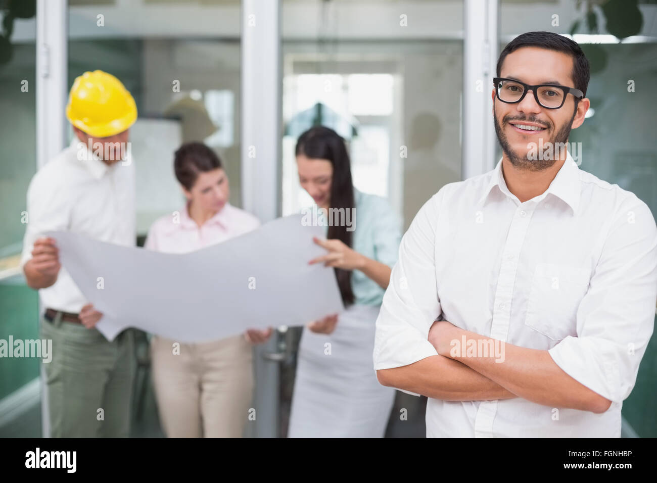 Female architect blueprints colleagues hi-res stock photography and ...