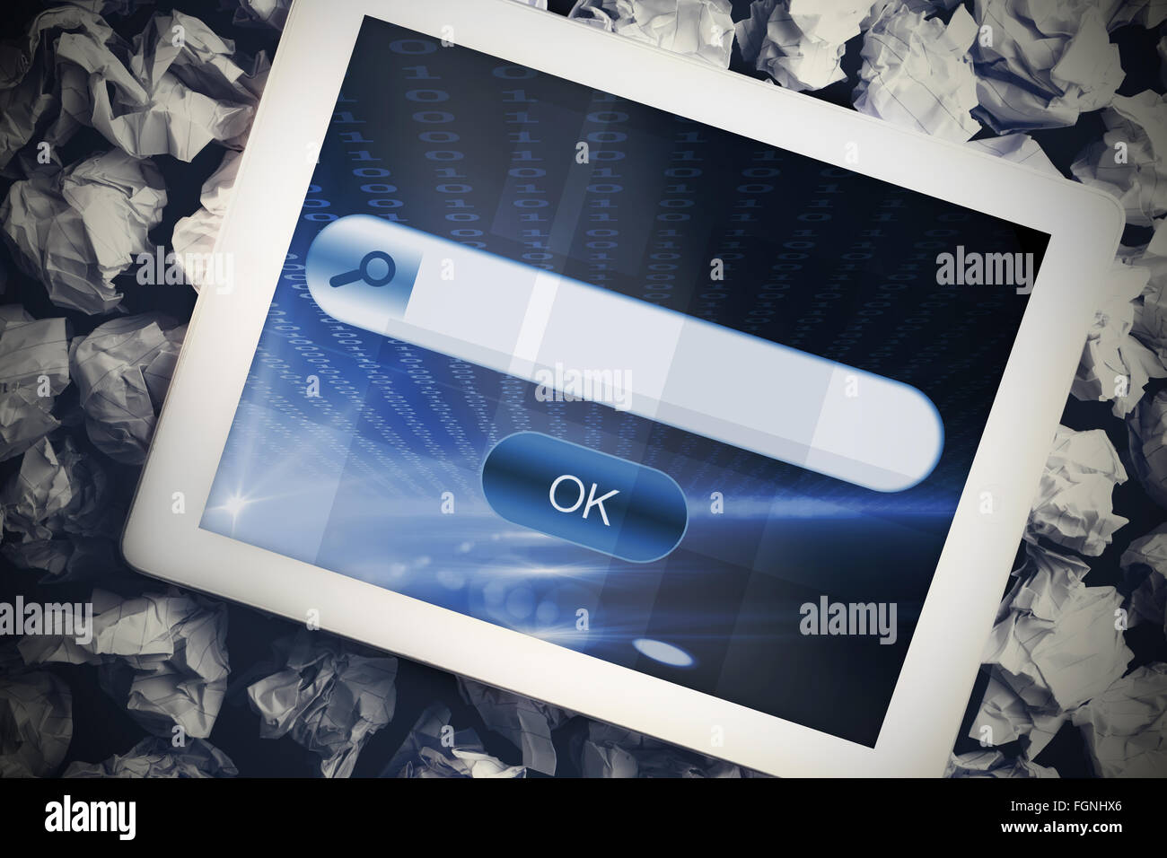 Tablet with search bar Stock Photo - Alamy