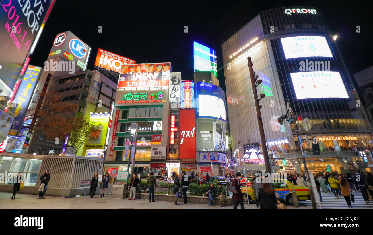bright lights in shibuya, tokyo, japan Stock Photo - Alamy