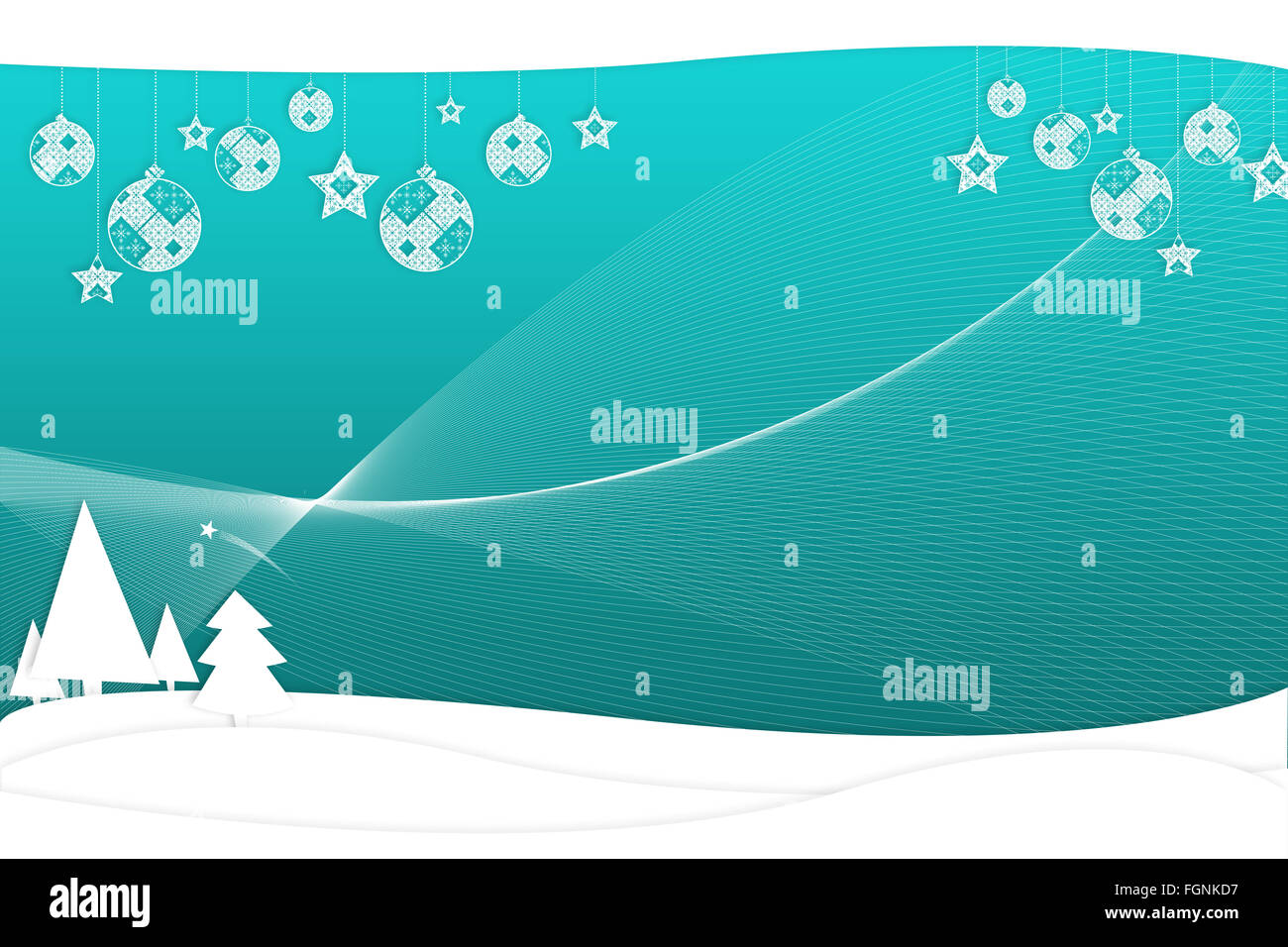 Fir trees with snow flakes Stock Photo - Alamy